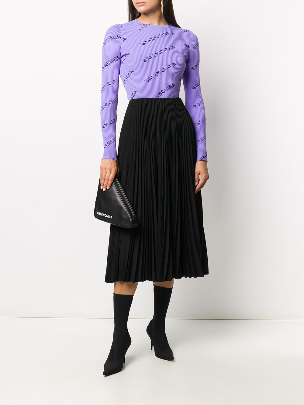 BALENCIAGA Pleated Midi Skirt