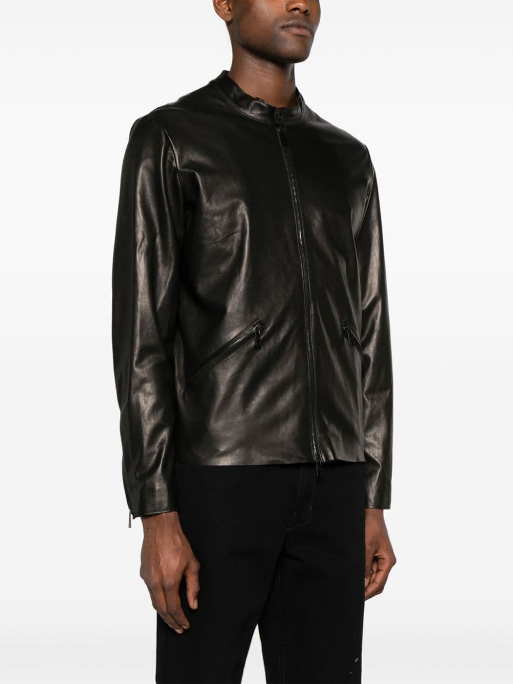 Hooded Leather Giorgio Brato Biker Jacket All Saints Leather Jacket