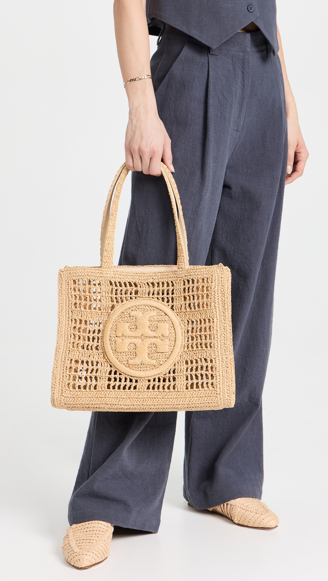 TORY BURCH Tory Burch Ella Hand Crocheted Small Tote