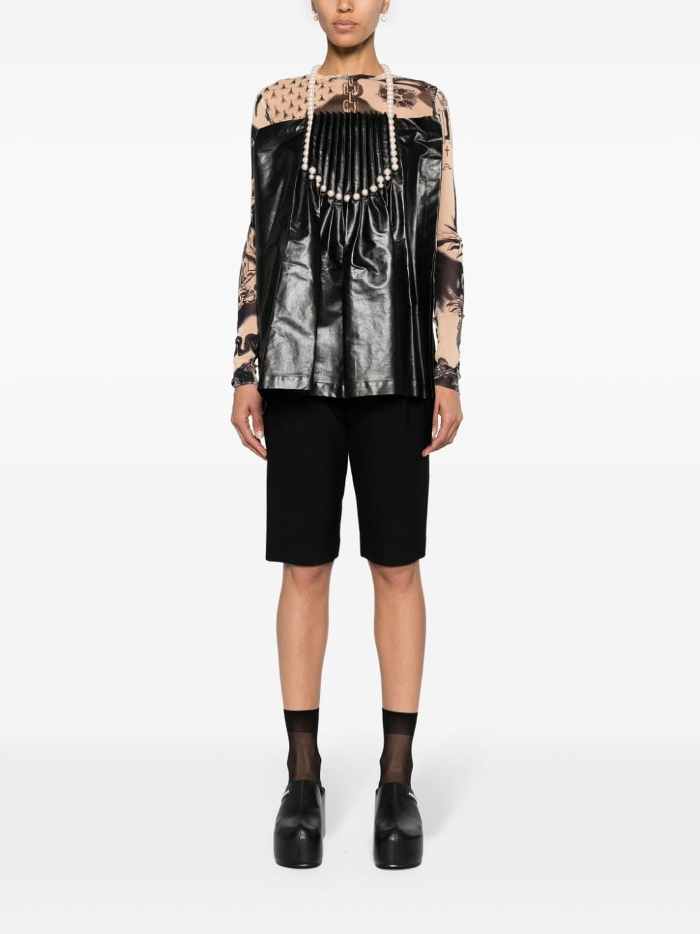 JUNYA WATANABE Junya Watanabe Pearl-Detail Pleated Blouse