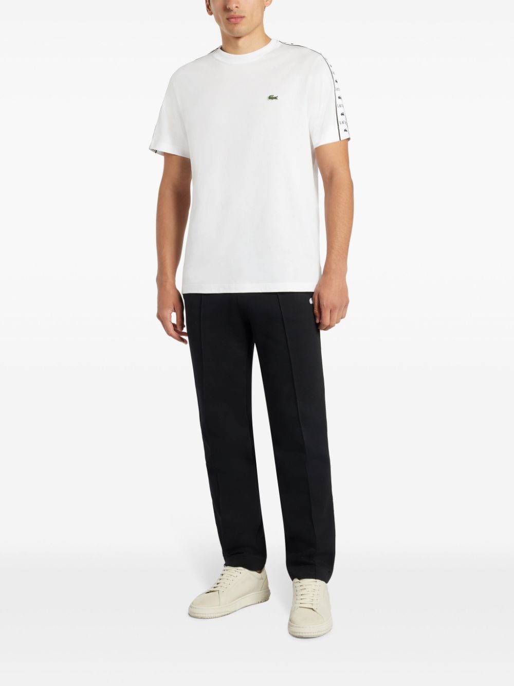 LACOSTE logo-tape jersey t-shirt
