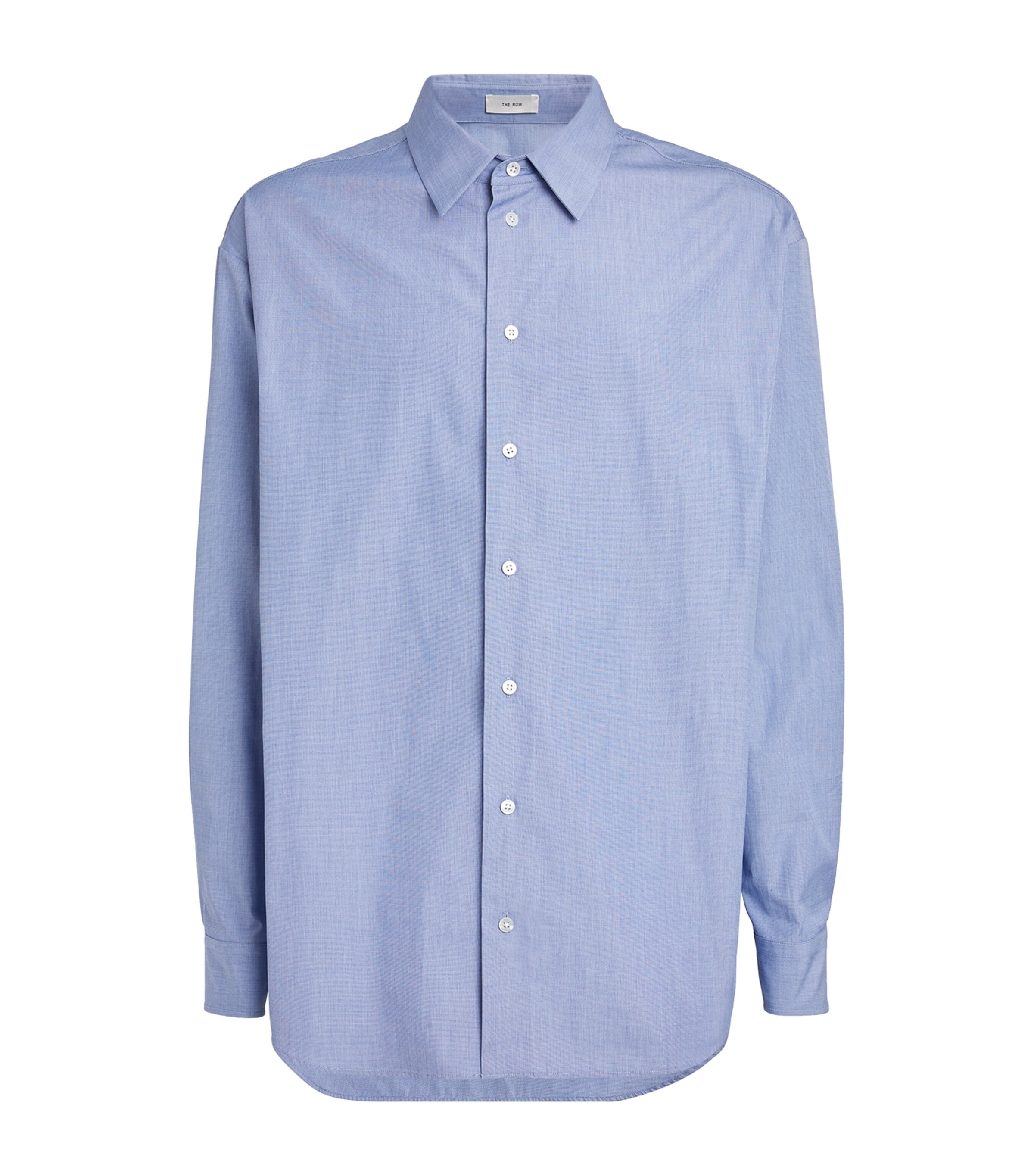 The Row Atticus Cotton Shirt In Blue - 32% Off | Editorialist