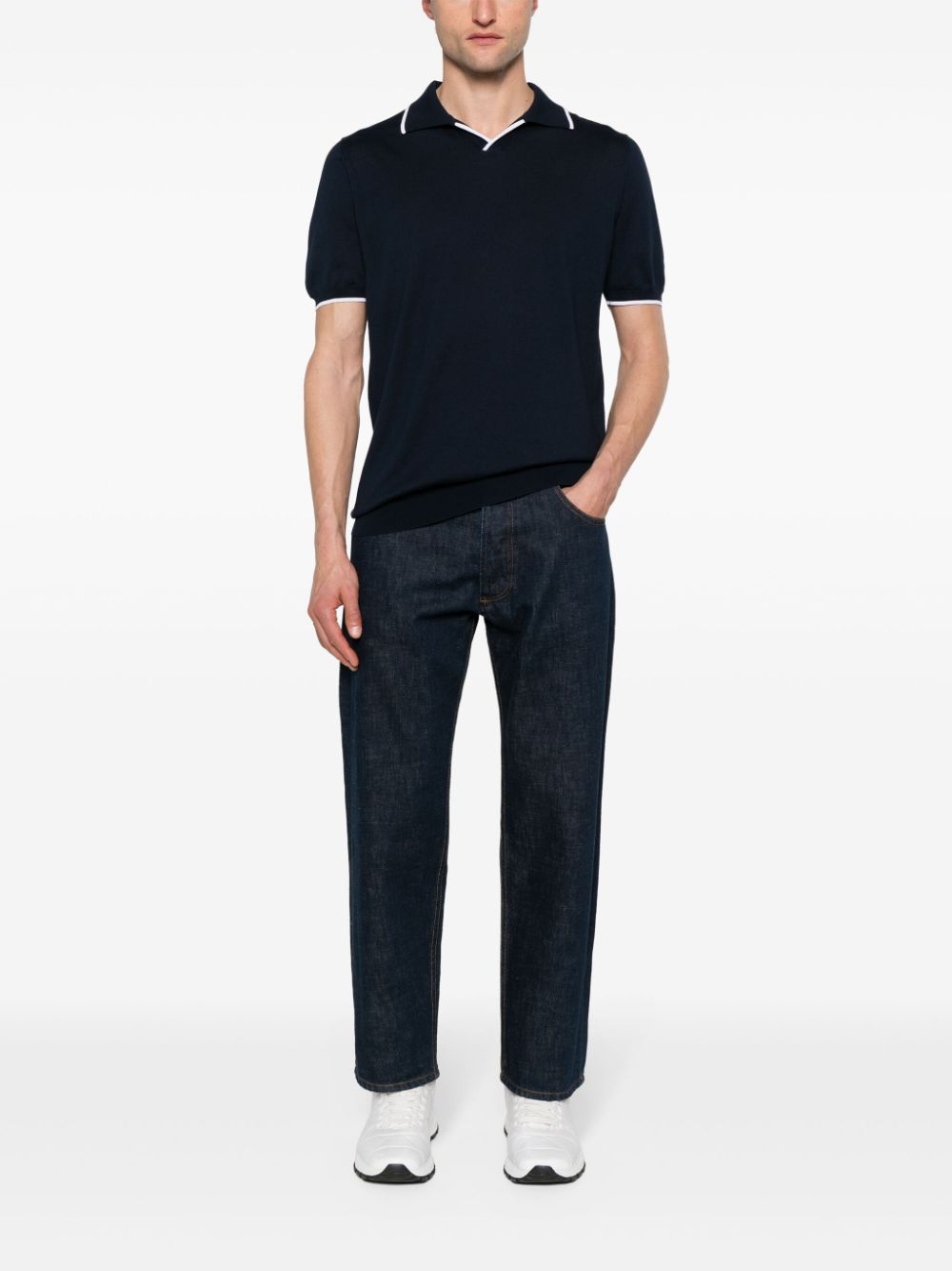KITON knitted cotton polo shirt