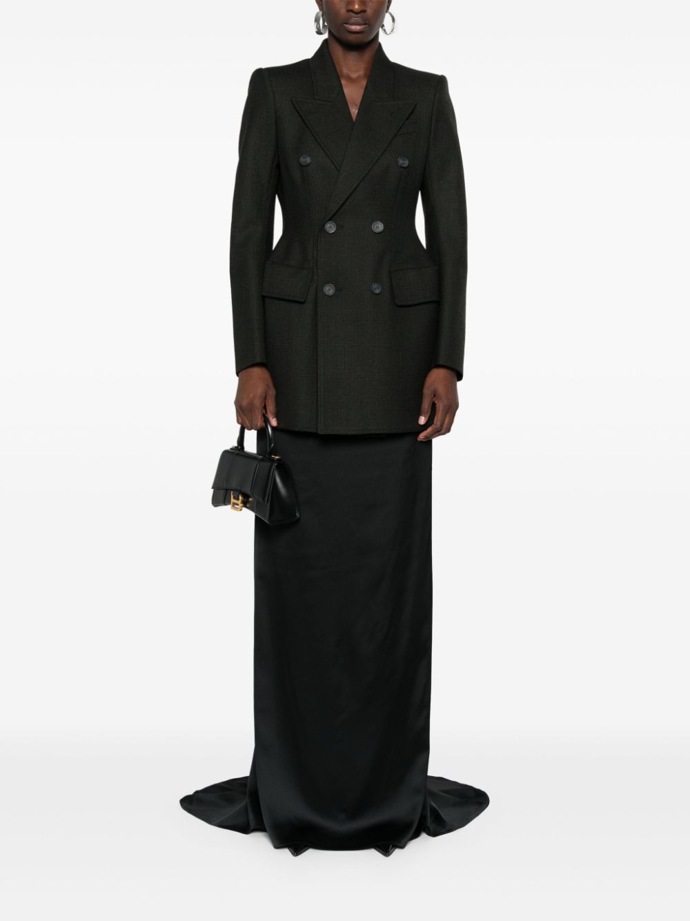 BALENCIAGA Balenciaga Hourglass Checked Wool Blazer