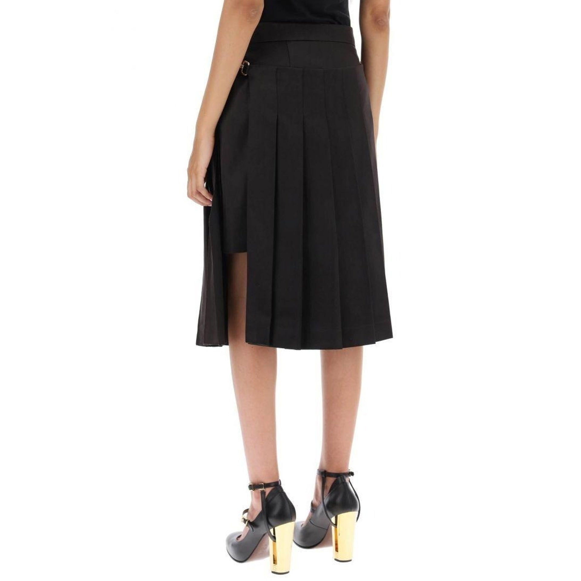 Fendi Cotton And Silk Pleated Skirt In Brown - 57% Off