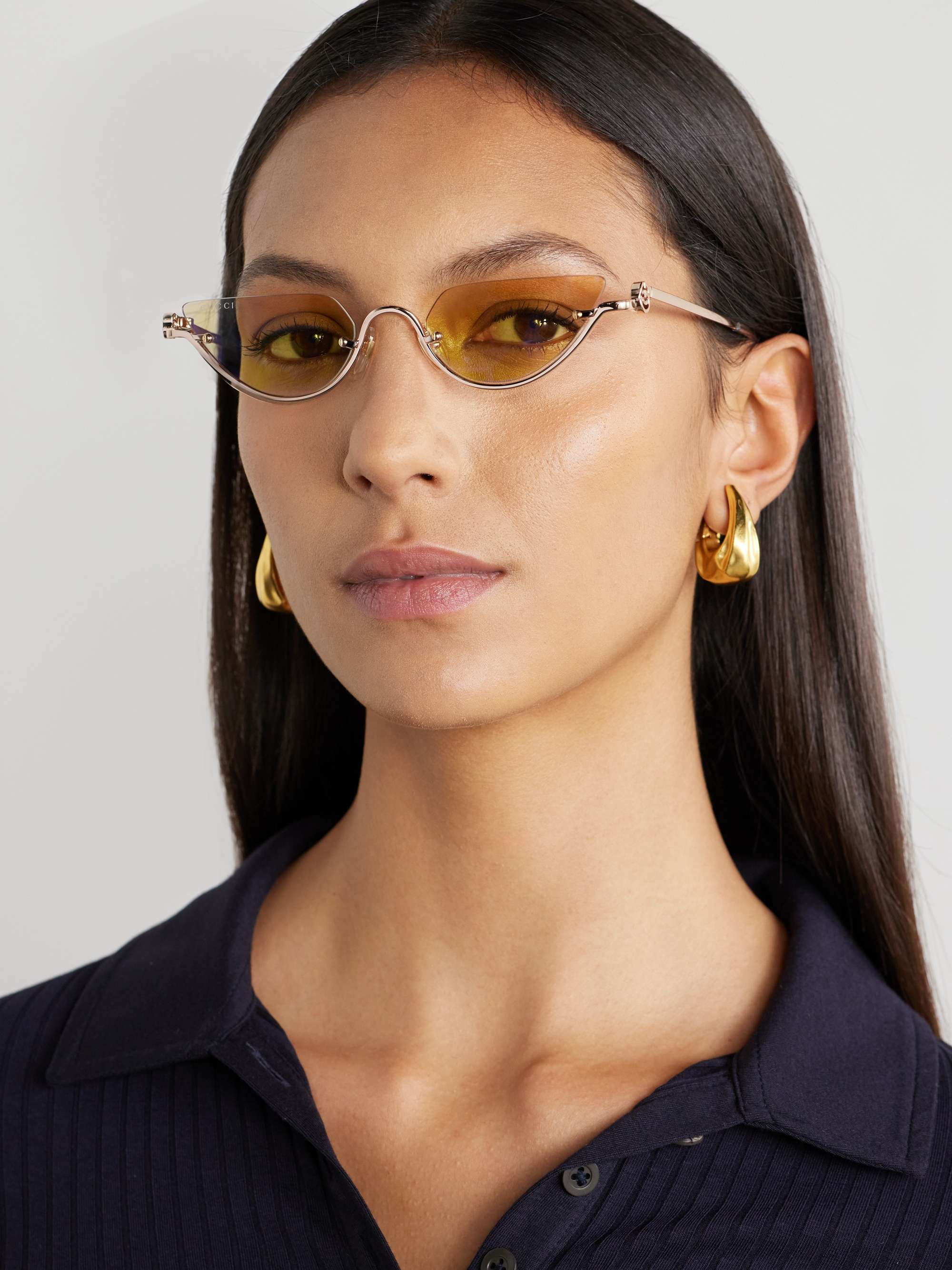 Gucci Cat-Eye -Tone Sunglasses In Gold - 50% Off | Editorialist