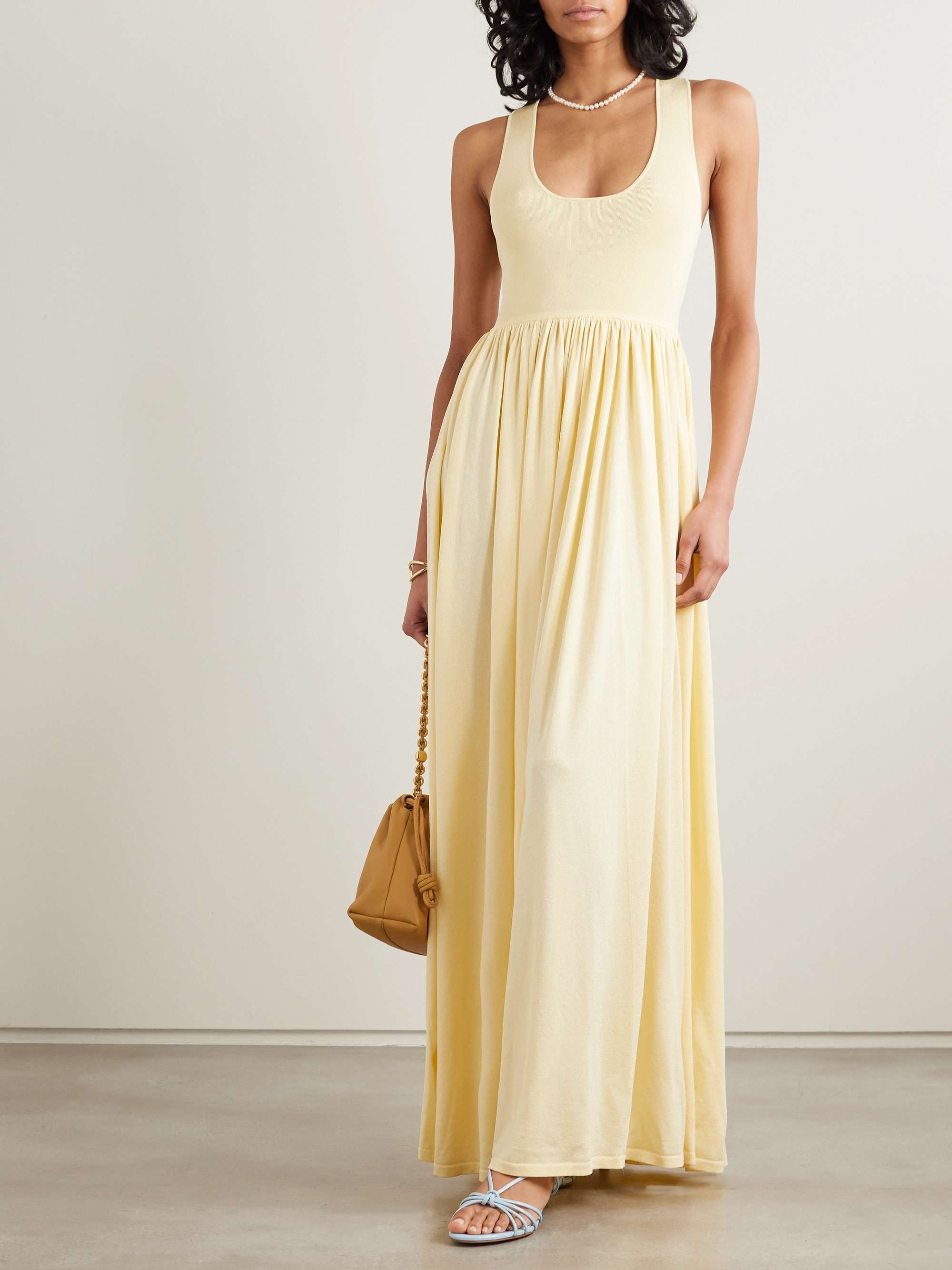 Zimmermann Harmony Metallic-Knit Maxi Dress In Yellow - 30% Off |  Editorialist