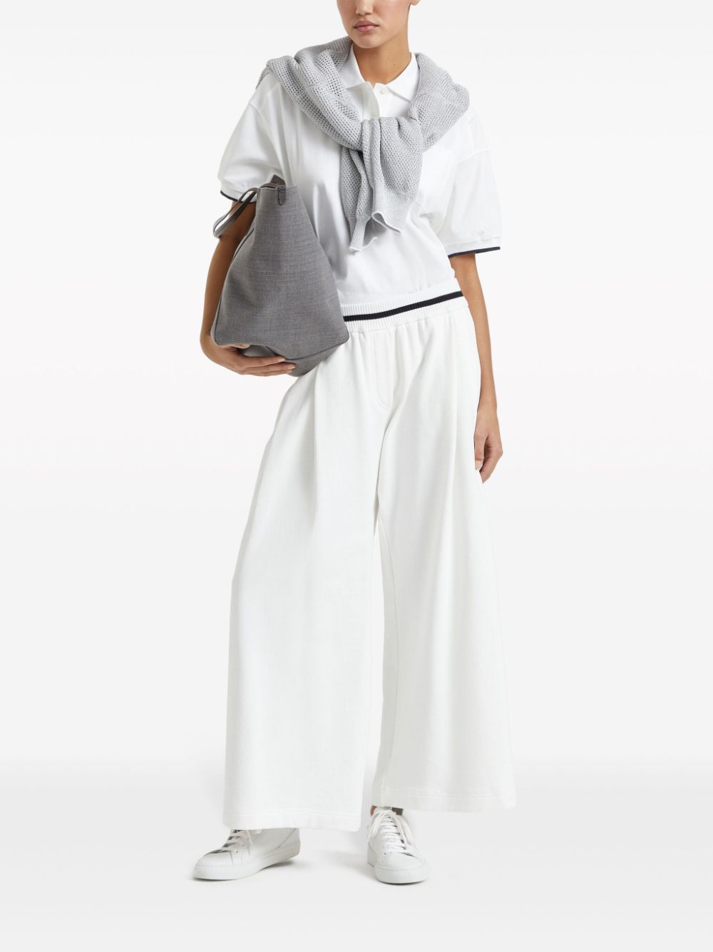 BRUNELLO CUCINELLI Brunello Cucinelli Cropped Polo Shirt with Contrast Trim