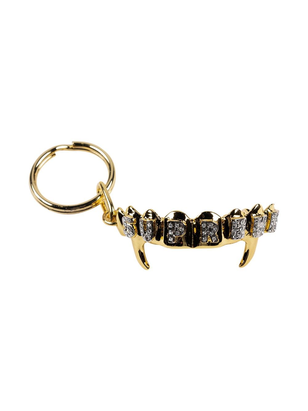 Supreme Fronts Rhinestone-Logo Keychain - Gold | Editorialist