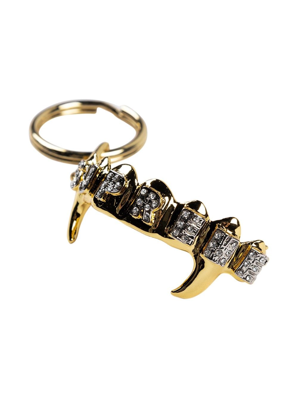 Supreme Fronts Rhinestone-Logo Keychain - Gold | Editorialist