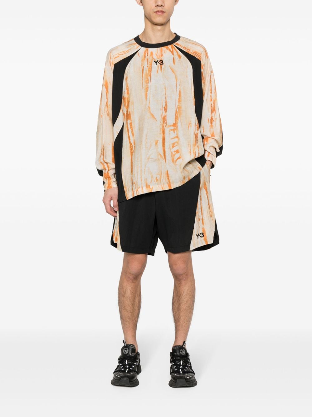 Y3 Y-3 Rust-Dye Track Shorts