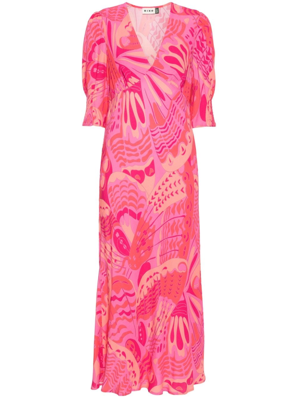 Rixo Zadie Midi Dress In Pink 34% Off Editorialist
