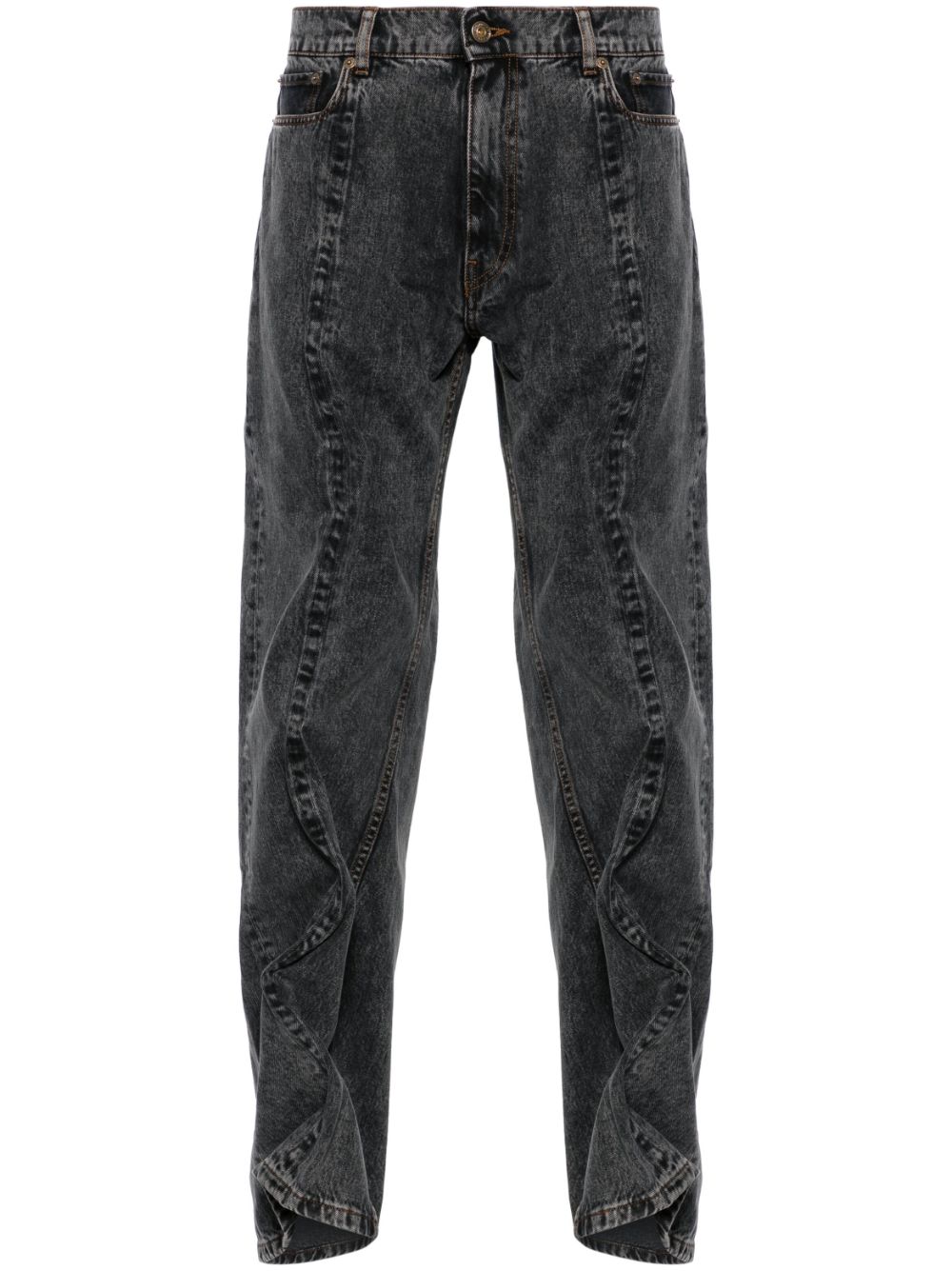 Buy Y/project Evergreen Wire Mid-rise Straight Jeans - Black At 59