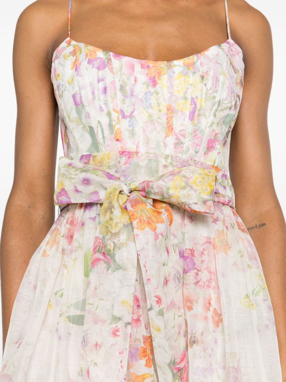 Zimmermann Natura Corset Midi Dress In White - 59% Off | Editorialist