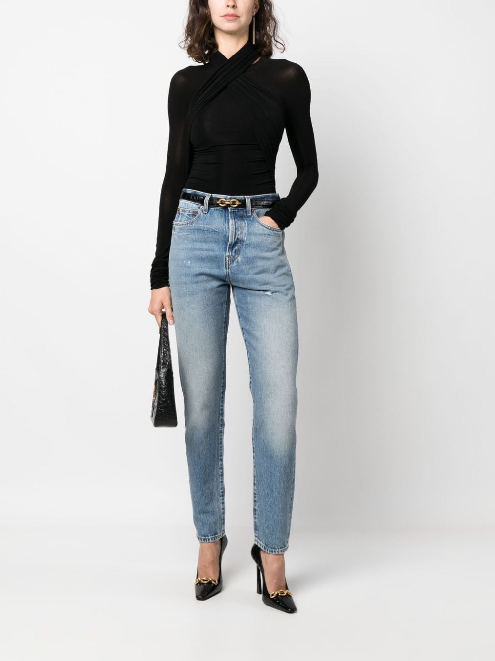 SAINT LAURENT Saint Laurent Semi-Sheer Roll-Neck T-Shirt