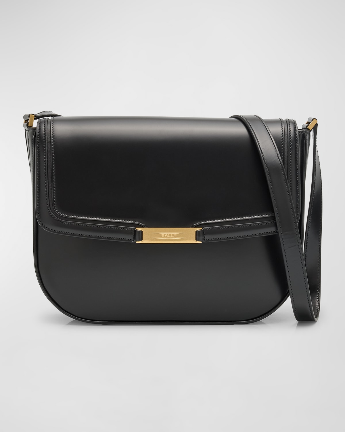 Bally Deco Brushed Leather Crossbody Bag Blackoro Editorialist