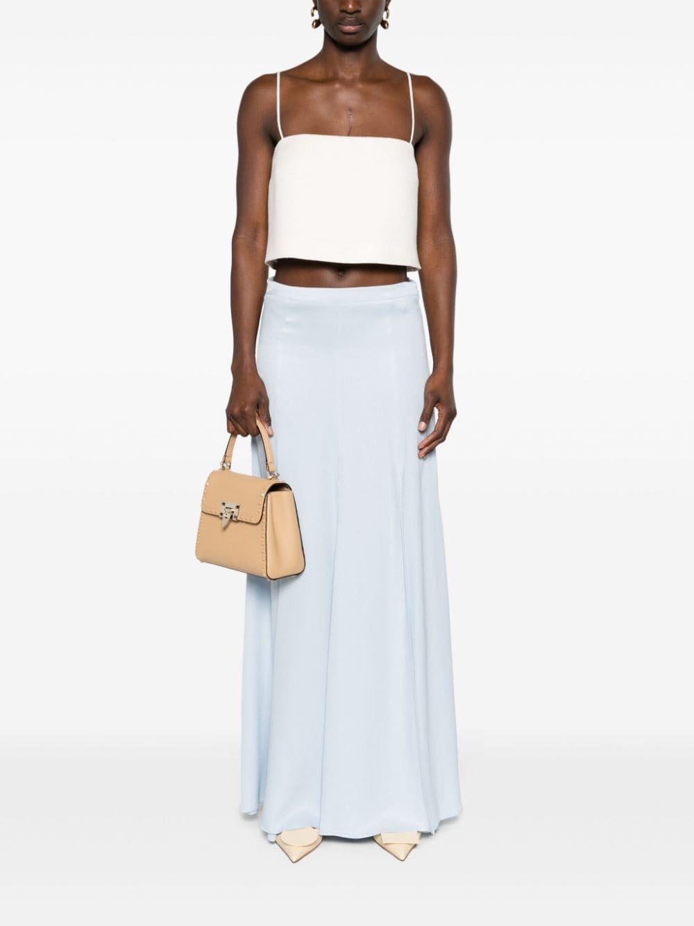 TWINSET High-Waisted Flared Maxi Skirt
