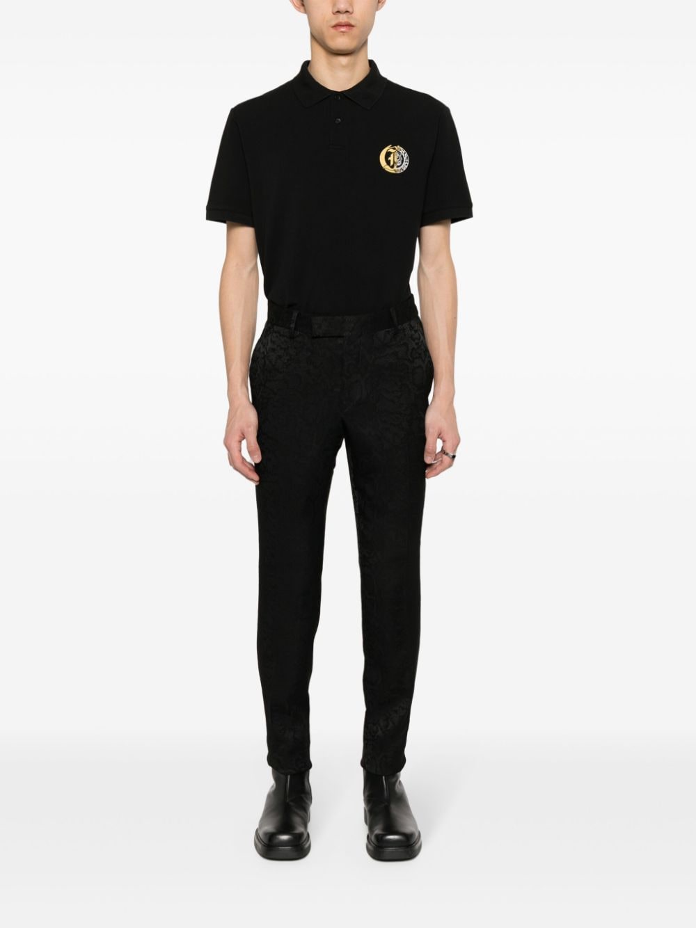 JUST CAVALLI logo-print piqué polo shirt