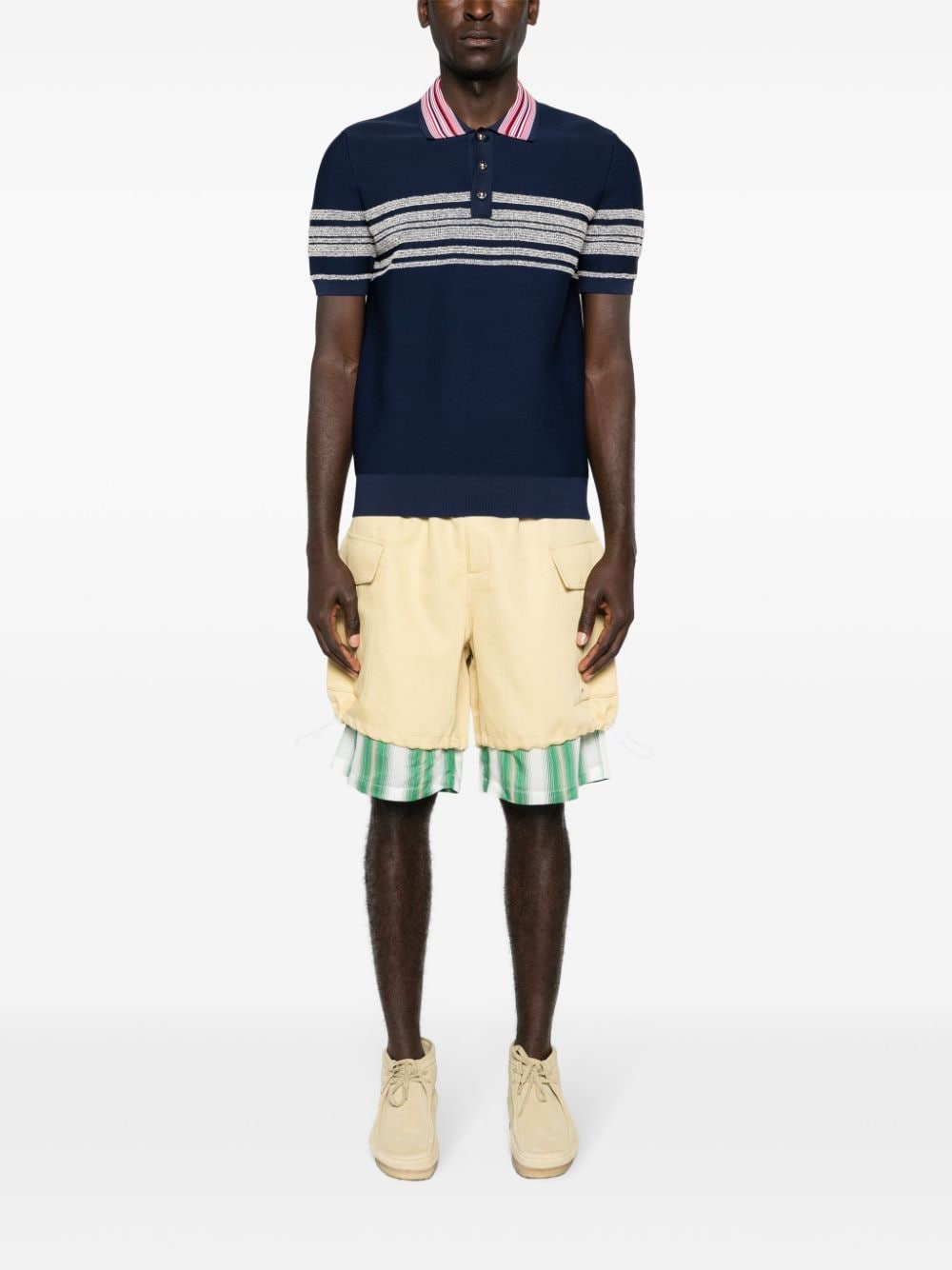 WALES BONNER Wales Bonner Layered Twill Cargo Shorts