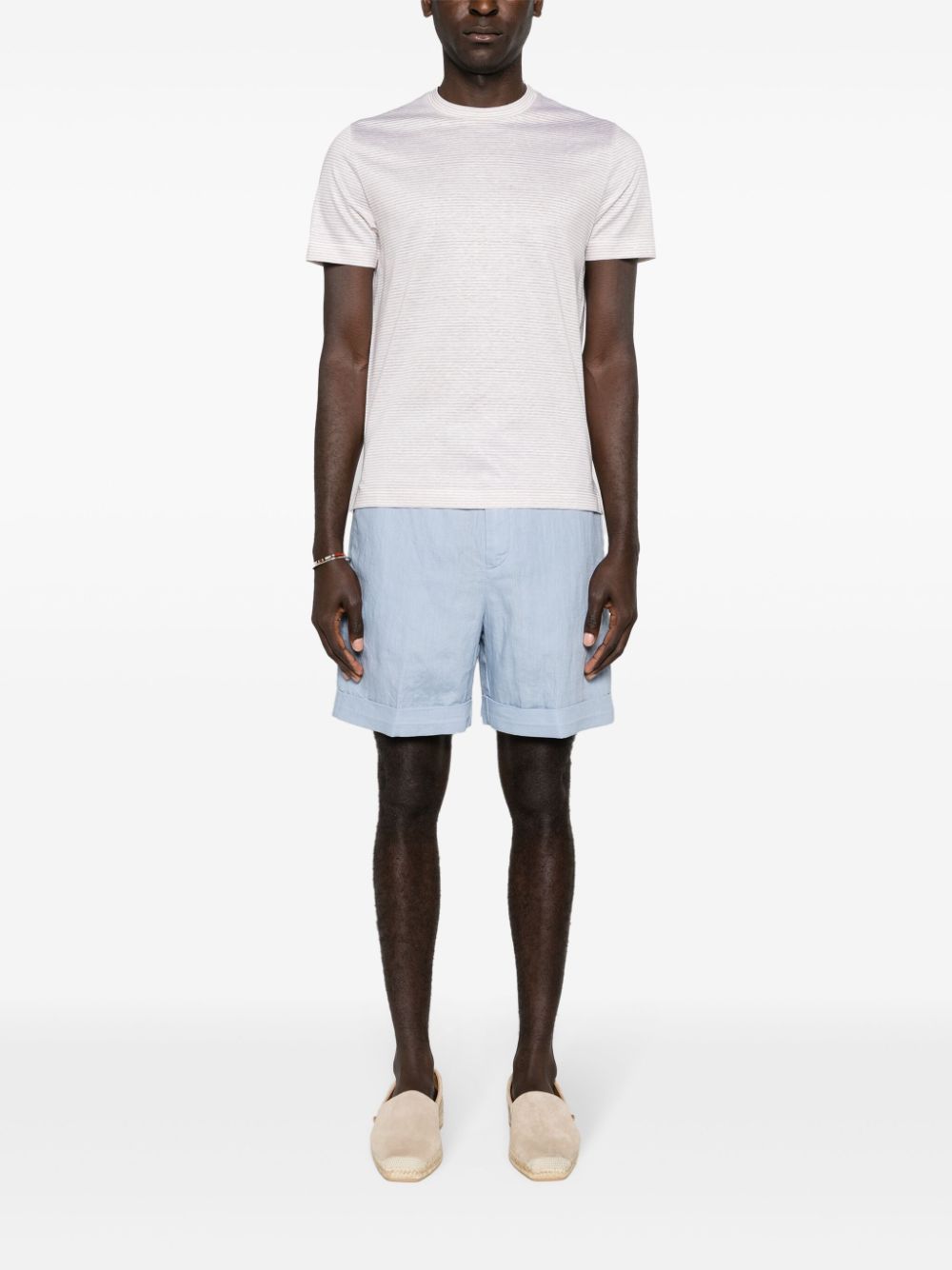 CANALI Canali Slub-Texture Linen Shorts