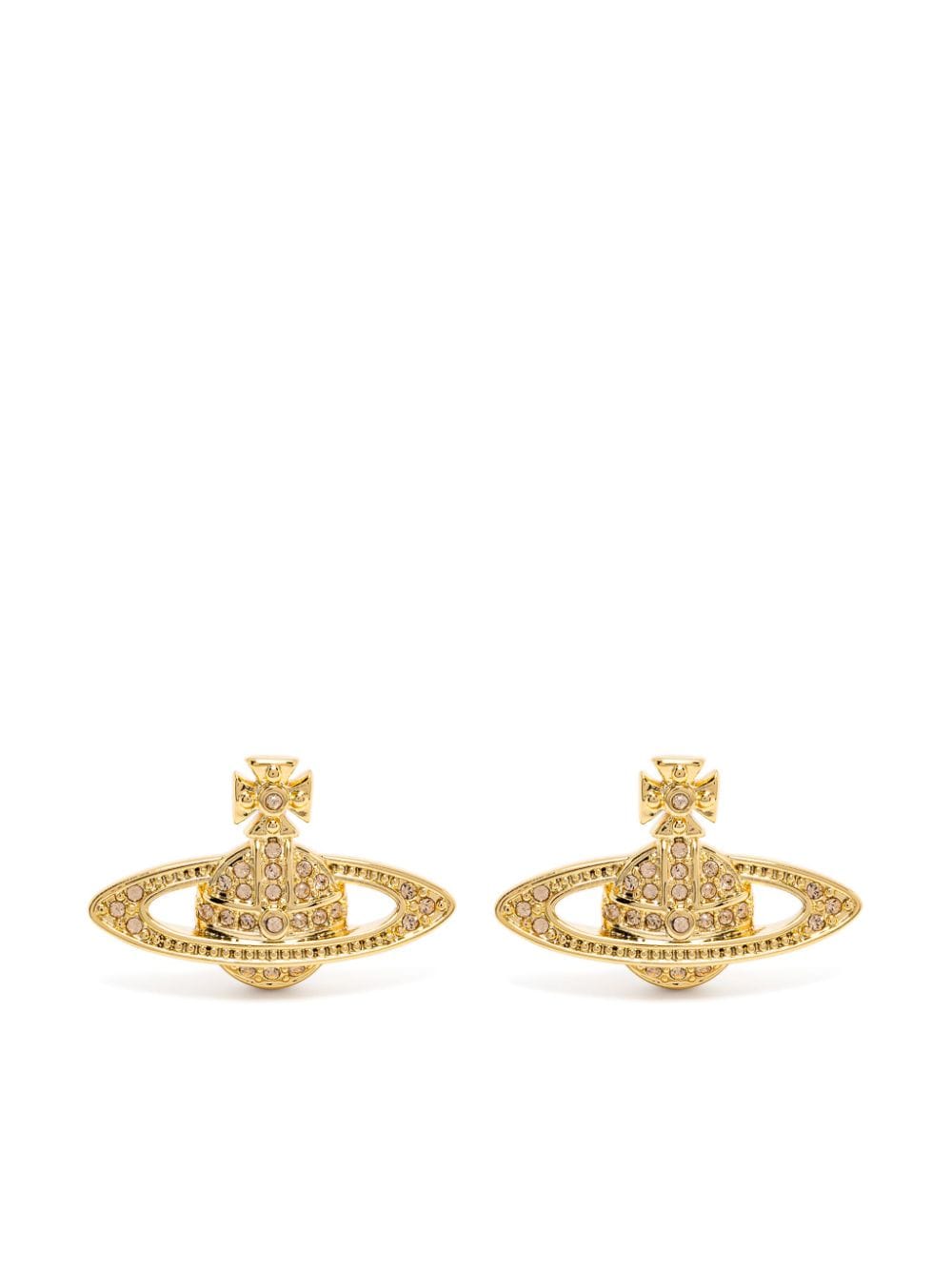 Vivienne Westwood Mini Bas Relief Stud Earrings - Gold | Editorialist