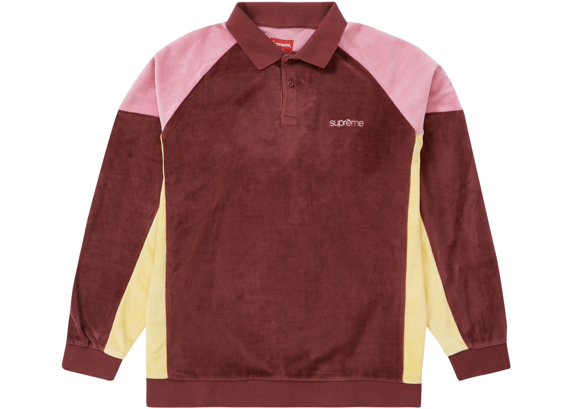 Supreme Stripe Velour Polo Shirt - White | Editorialist