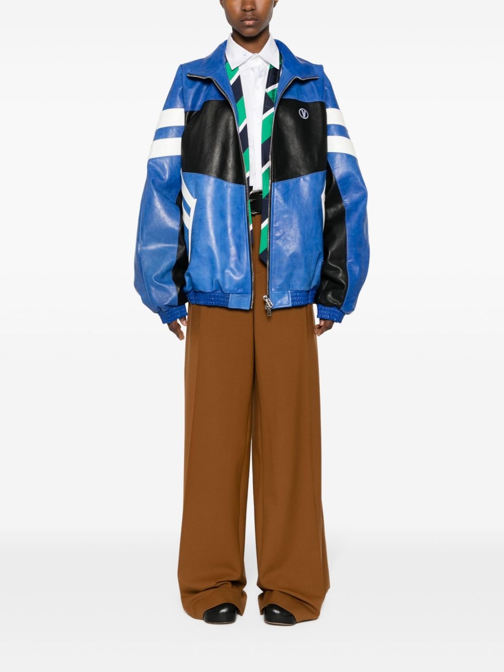 VETEMENTS VETEMENTS Logo-Embroidered Leather Jacket
