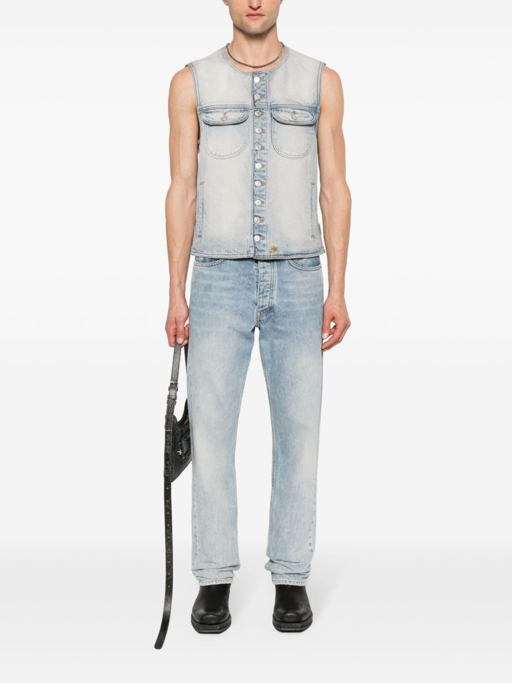 COURREGES Courrèges Logo-Embroidered Denim Vest