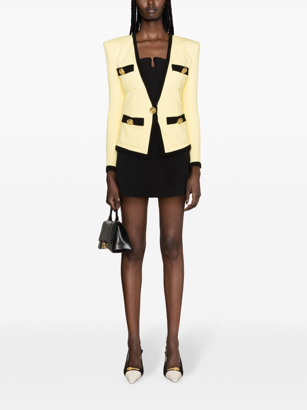 BALMAIN Balmain Collarless Crepe Blazer