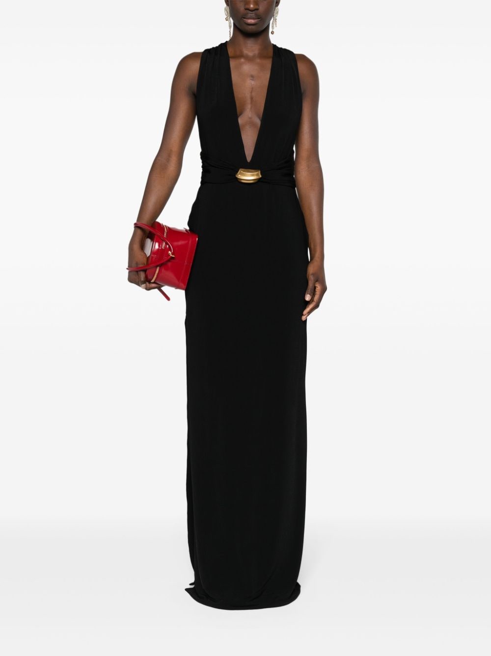 TOM FORD TOM FORD Plunging-Neck Sleeveless Gown