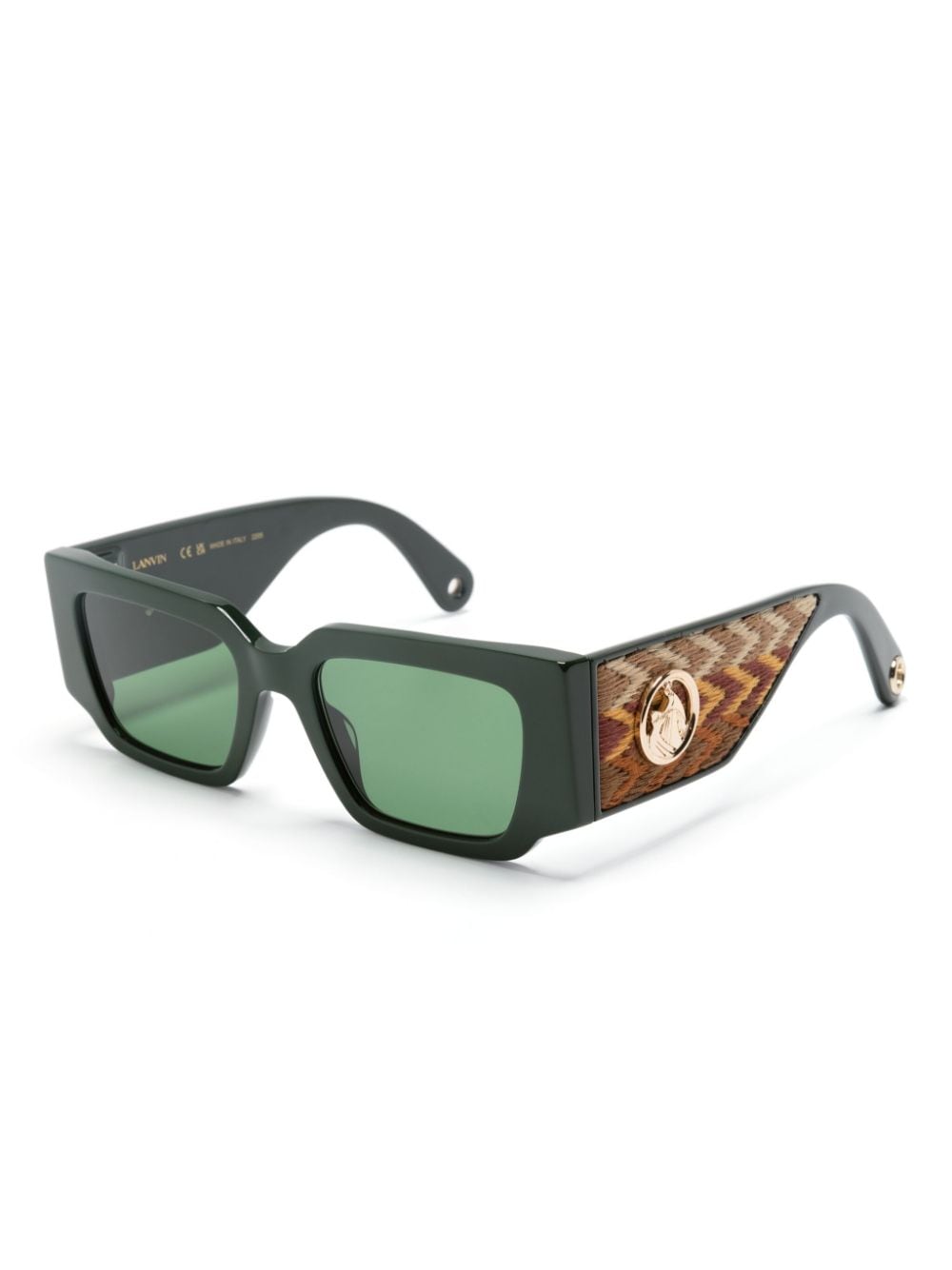 Lanvin Daisy Rectangle Sunglasses - Khaki | Editorialist display picture 1