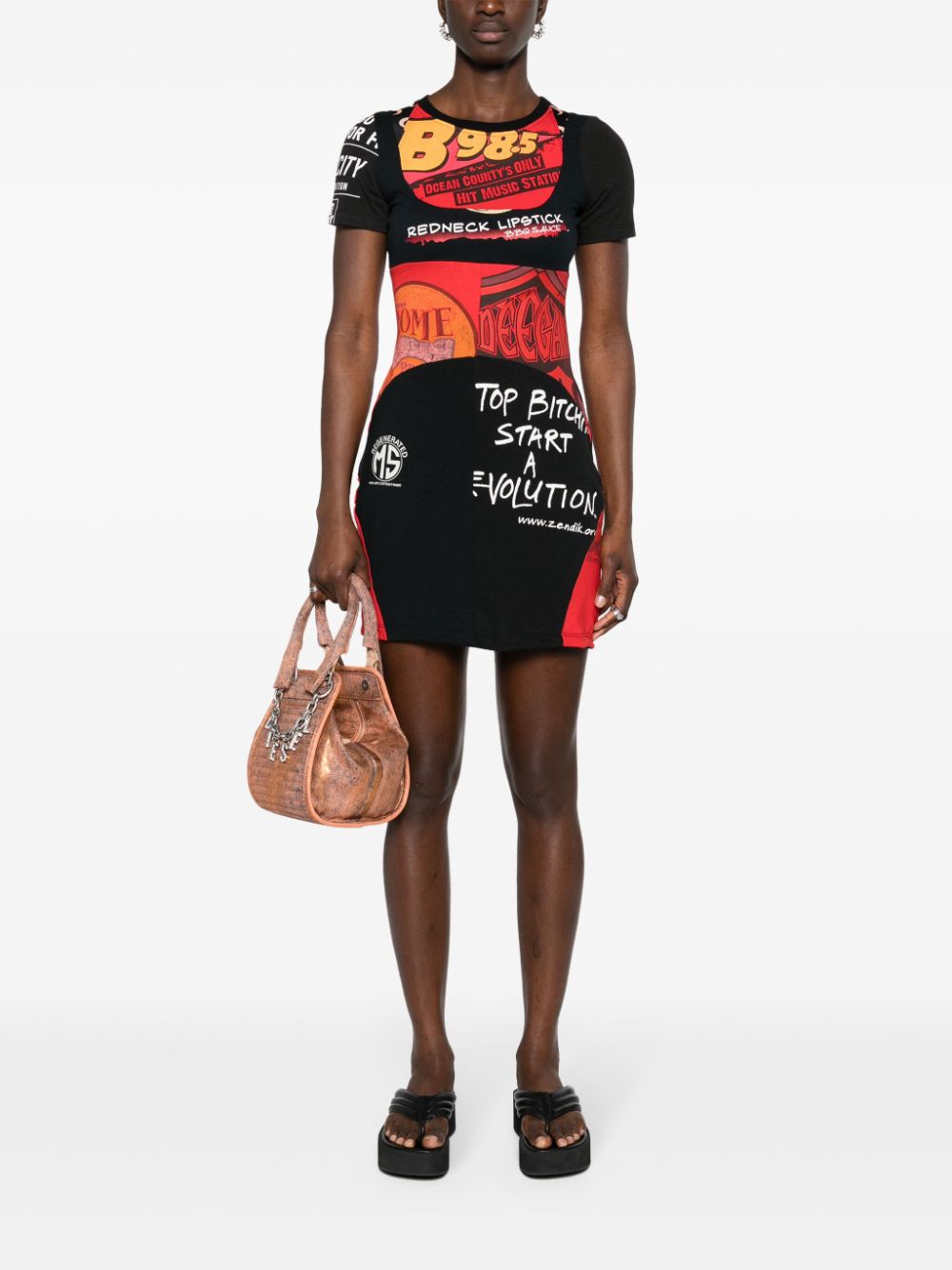 MARINE SERRE Marine Serre Regenerated Graphic T-Shirt Mini Dress
