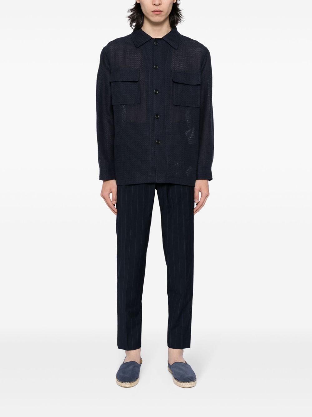 TAGLIATORE textured-finish button-down jacket