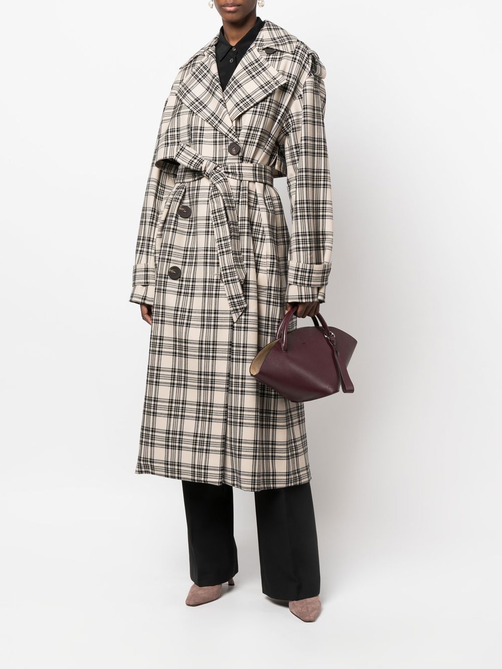 SPORTMAX Sportmax Check-Pattern Belted Coat