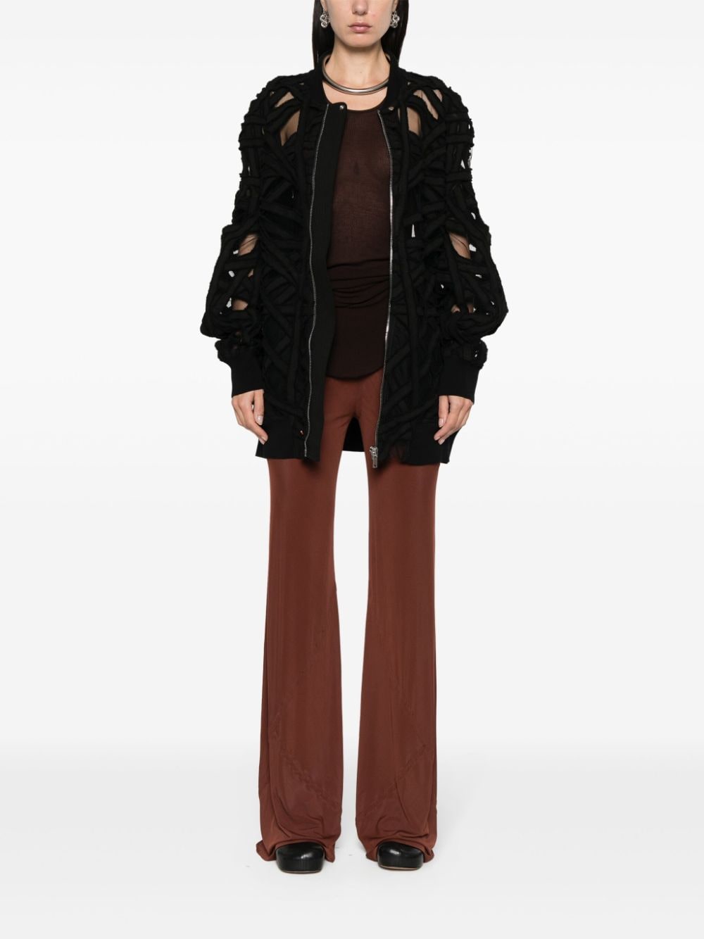 RICK OWENS Rick Owens Peter Flight Strap-Detail Oversized Jacket