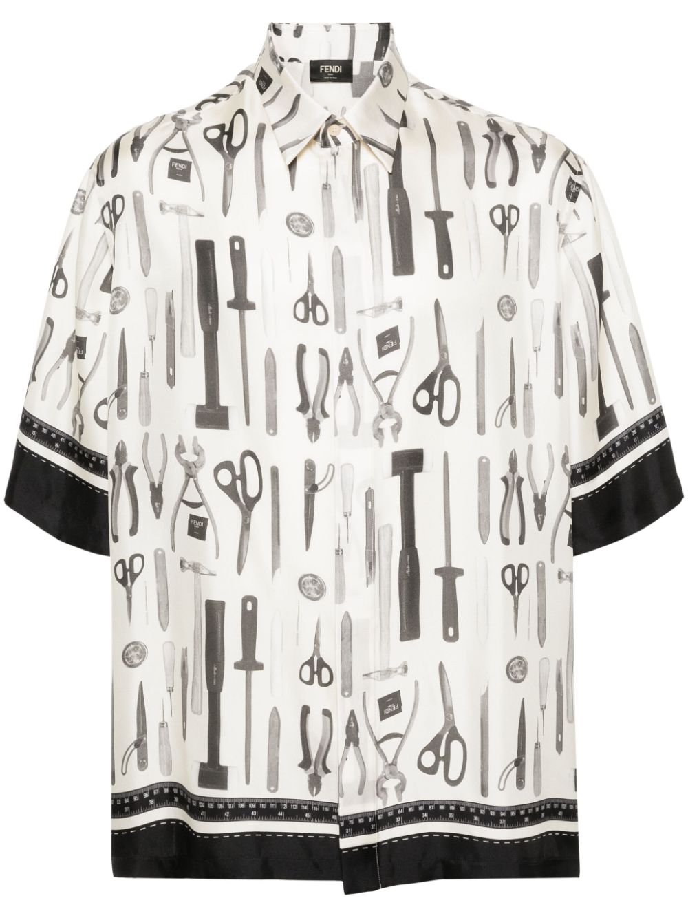 FENDI graphic-print silk shirt