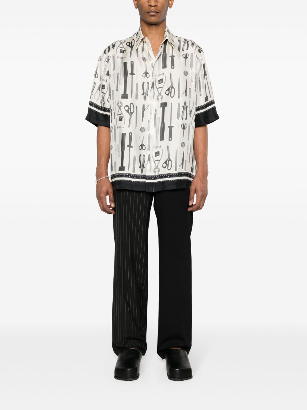 FENDI graphic-print silk shirt