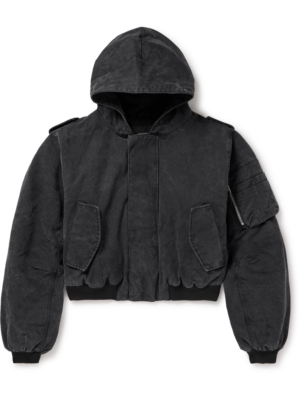ジャケット・アウター Entire Studios W2 BOMBER PADDED JACKET Entire Studios W2 Padded Washed Cotton-Canvas Hooded Bomber Jacket