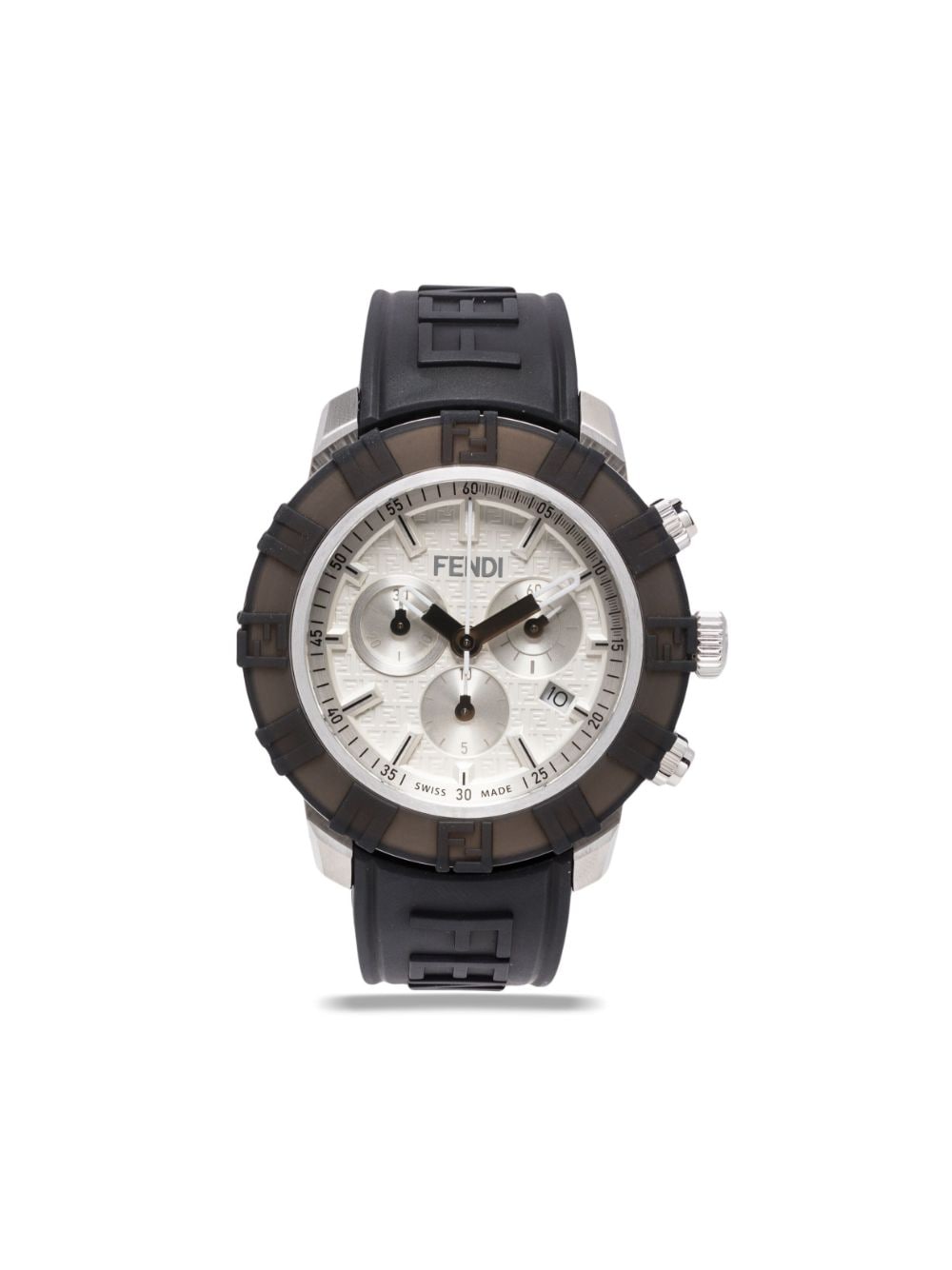 Fendi Fendastic 45mm Chronograph Watch In Black - 20% Off