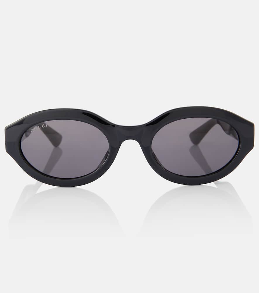 Gucci Oval Sunglasses - Black | Editorialist