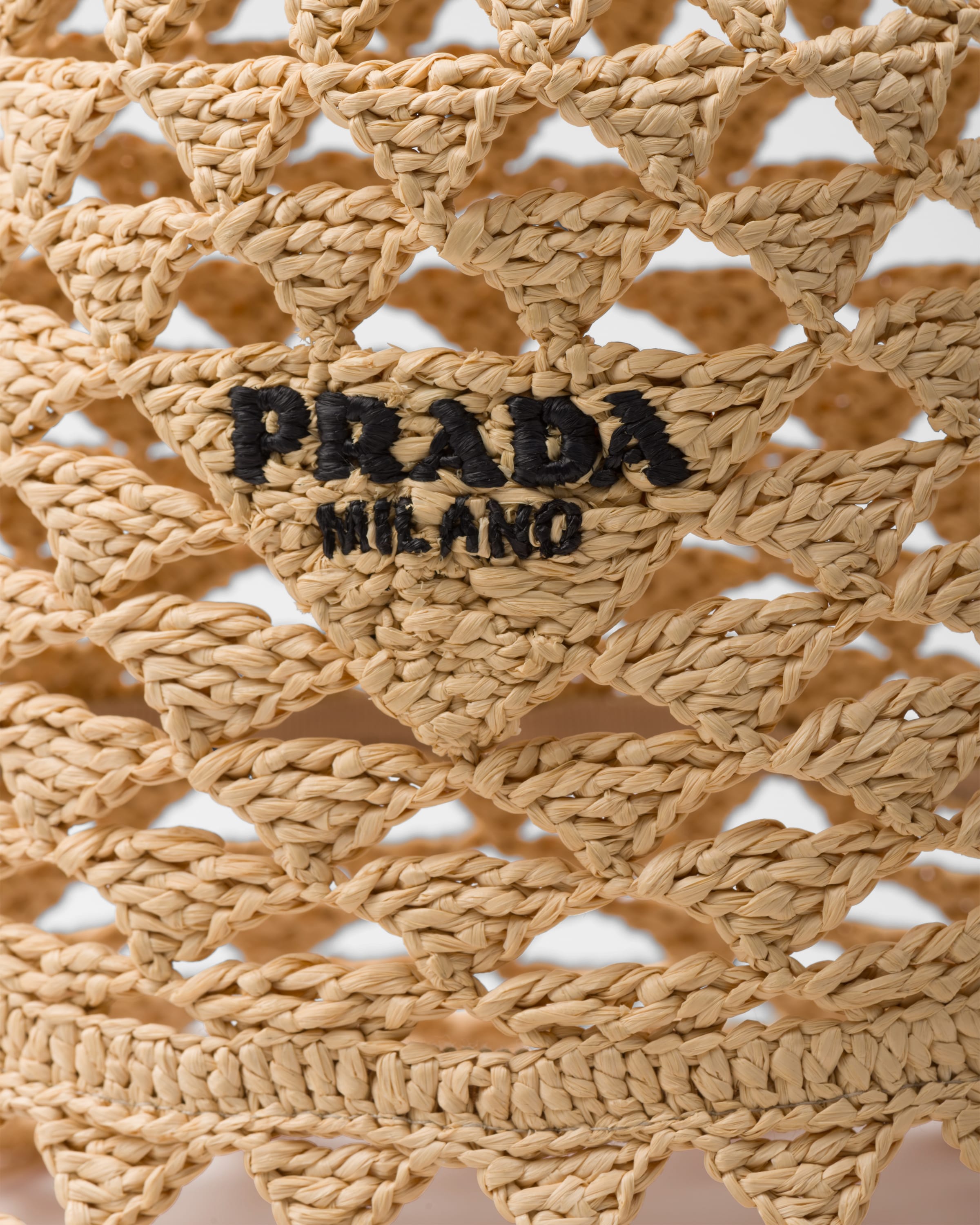 Prada Crochet Hat - Tan/Black | Editorialist