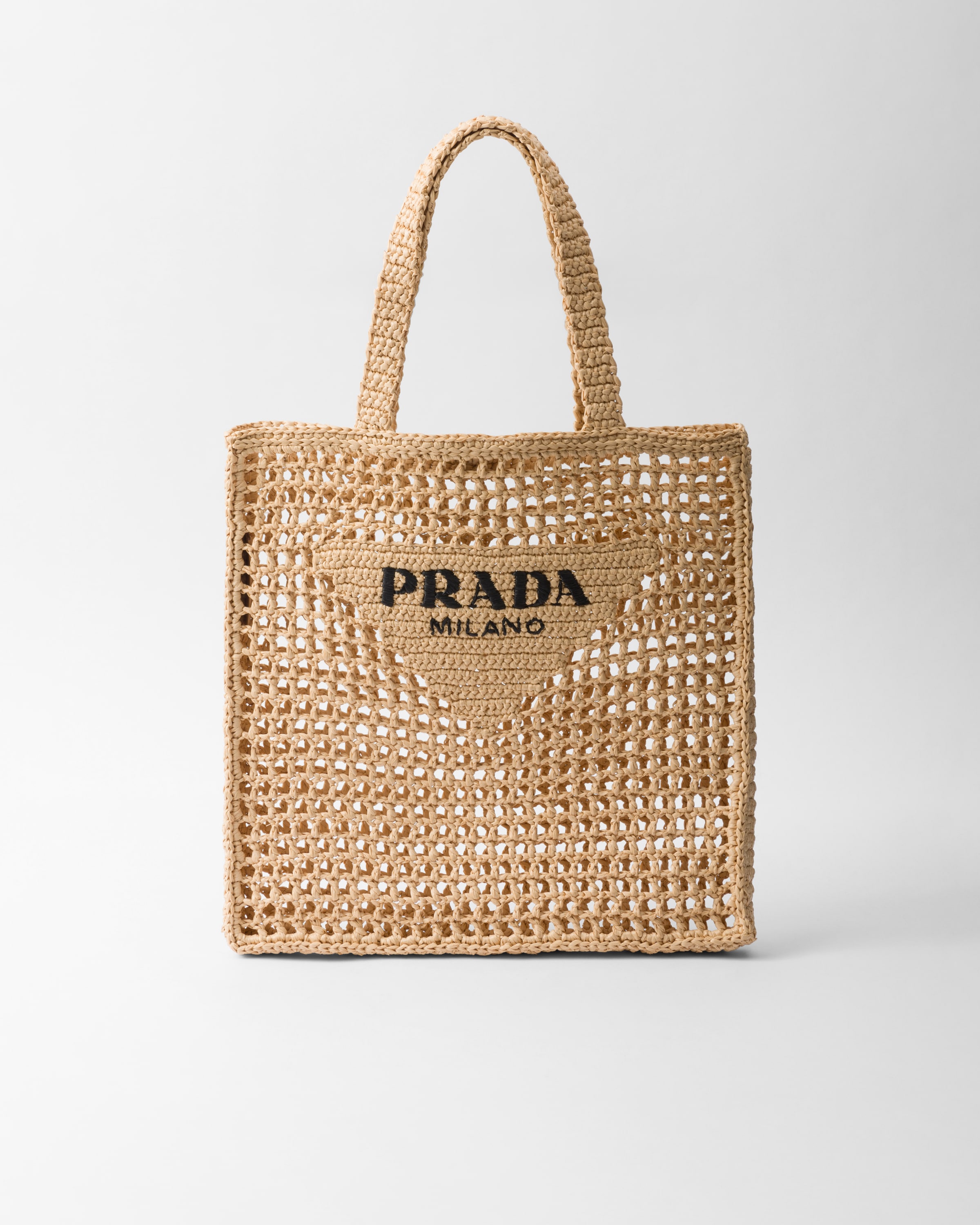Prada Crochet Tote Bag Natural Editorialist