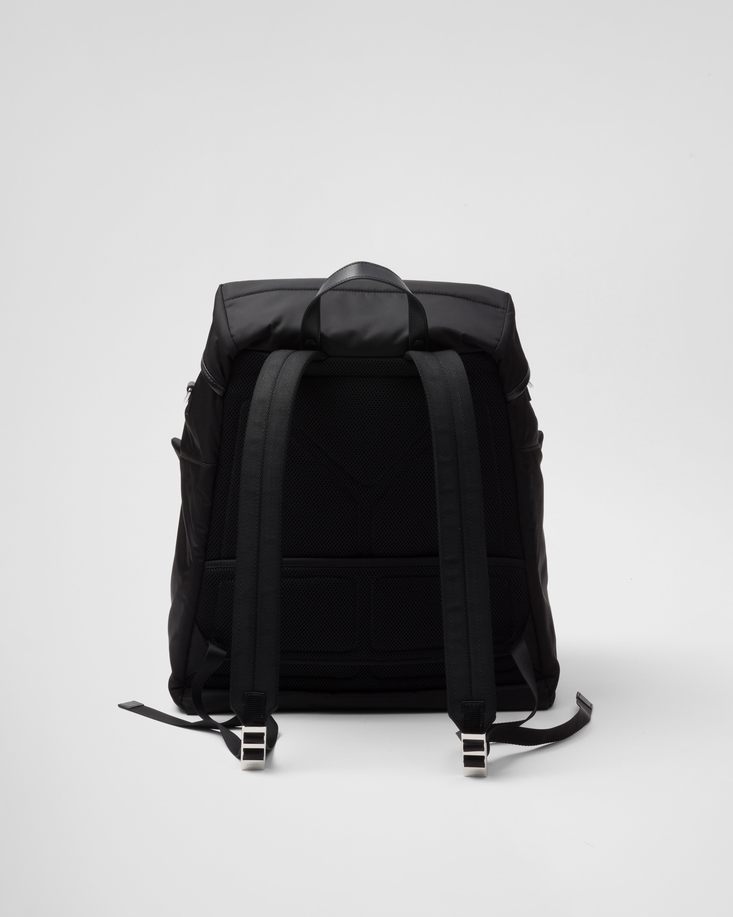 Prada Re-Nylon And Leather Backpack In Black | Editorialist