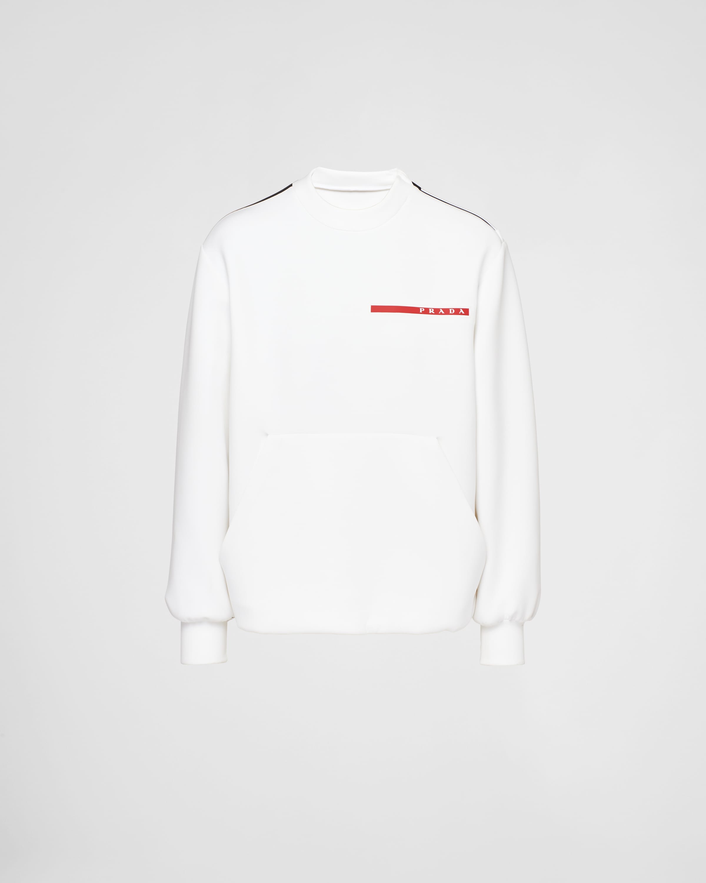 PRADA ジャージー トップ ホワイト Prada Double Jersey Crew-Neck Sweatshirt - White | Editorialist
