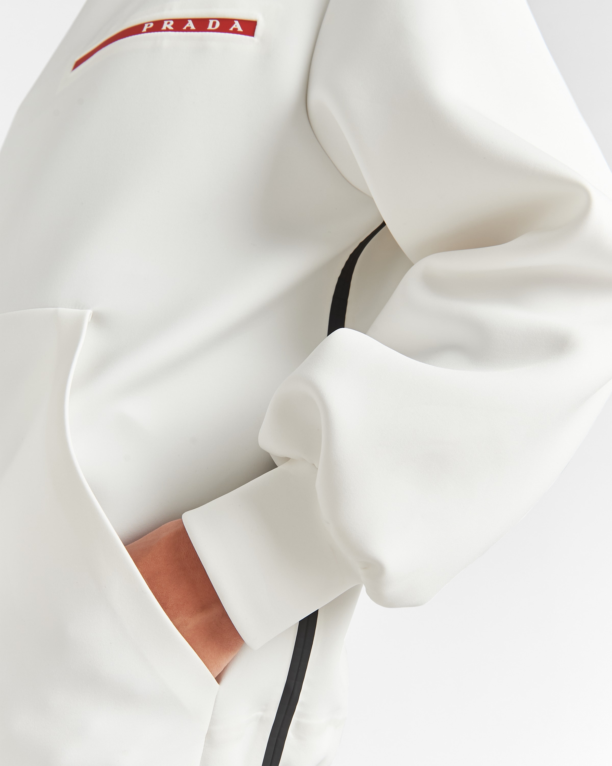 Prada Double Jersey Crew-Neck Sweatshirt - White | Editorialist