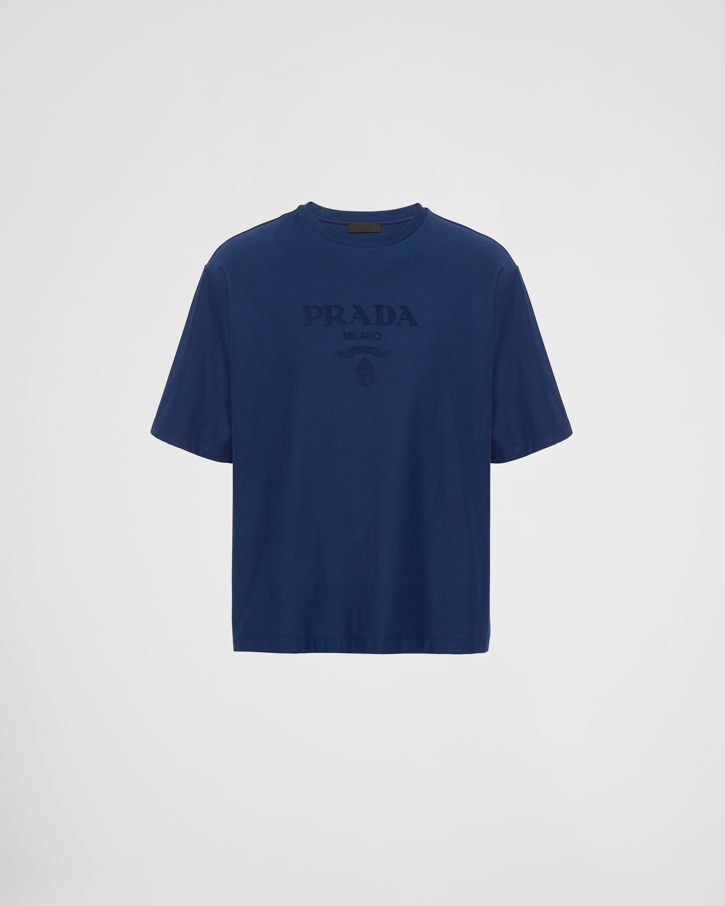 Prada Technical Cotton T-Shirt - Navy | Editorialist