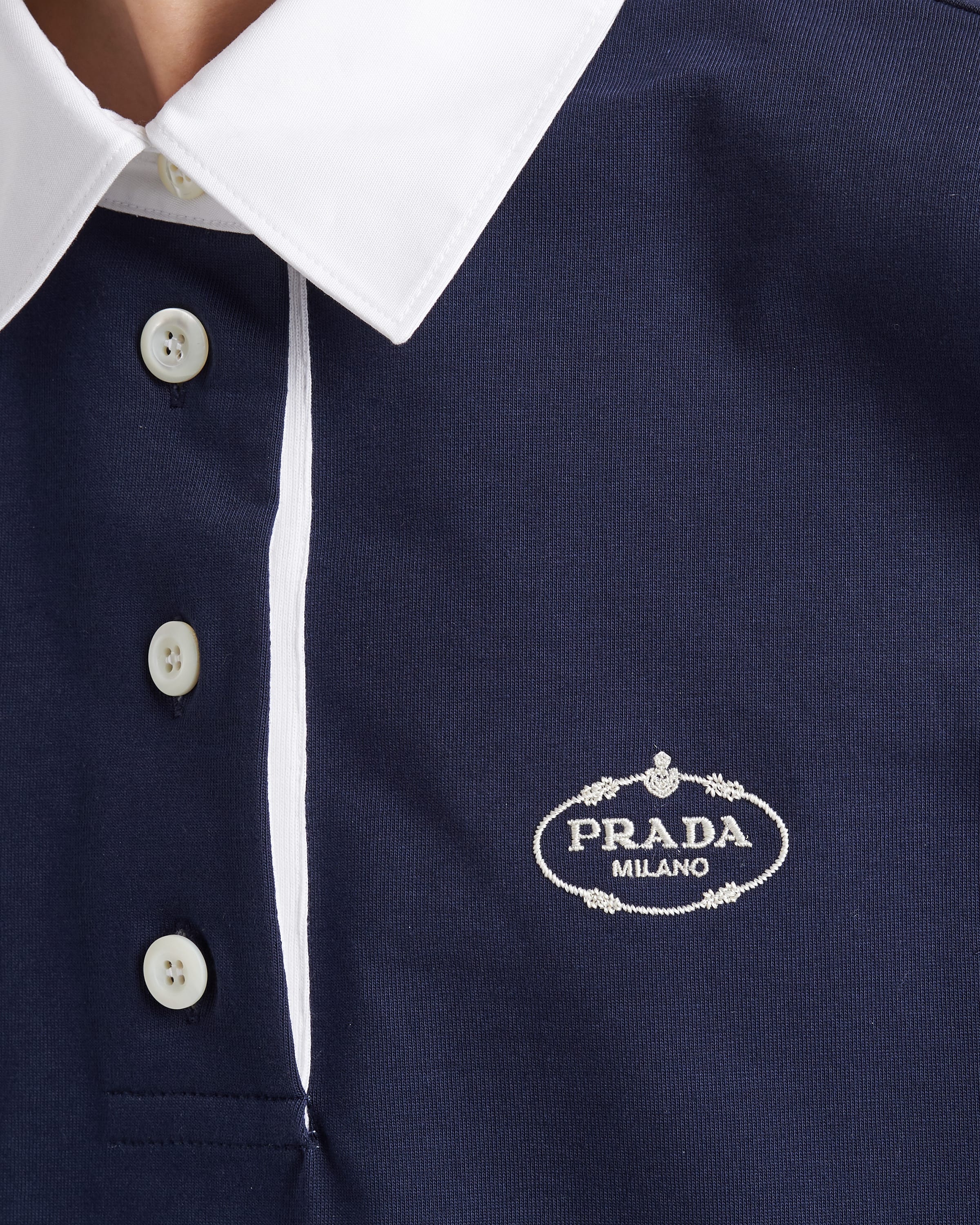 Prada Jersey Polo Shirt - Navy | Editorialist