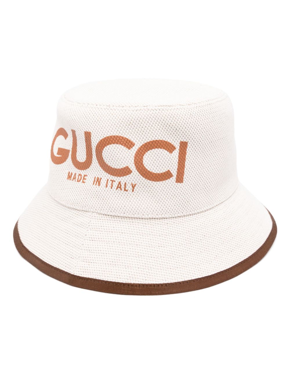 Gucci Logo-Print Bucket Hat - White | Editorialist display picture 3
