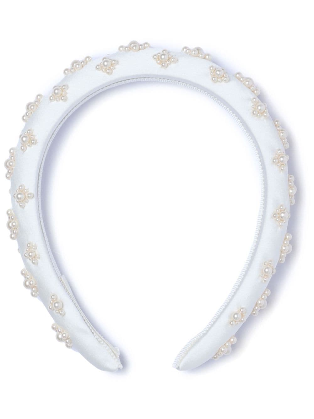 Jennifer Behr Pearl-Embellished Headband - White | Editorialist display picture 3