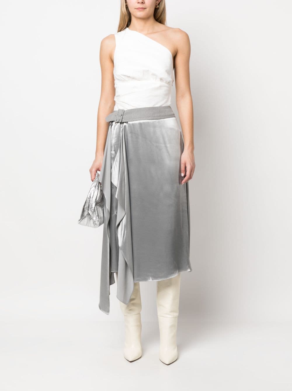 FENDI FENDI Satin-Finish Midi Skirt